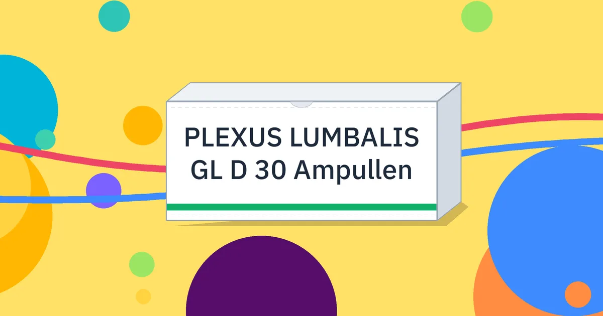 Symbolbild: Packung mit der Aufschrift PLEXUS LUMBALIS GL D 30 Ampullen (PZN 02951248) – Verfügbarkeit und Bezug in Apotheken in Frankfurt am Main