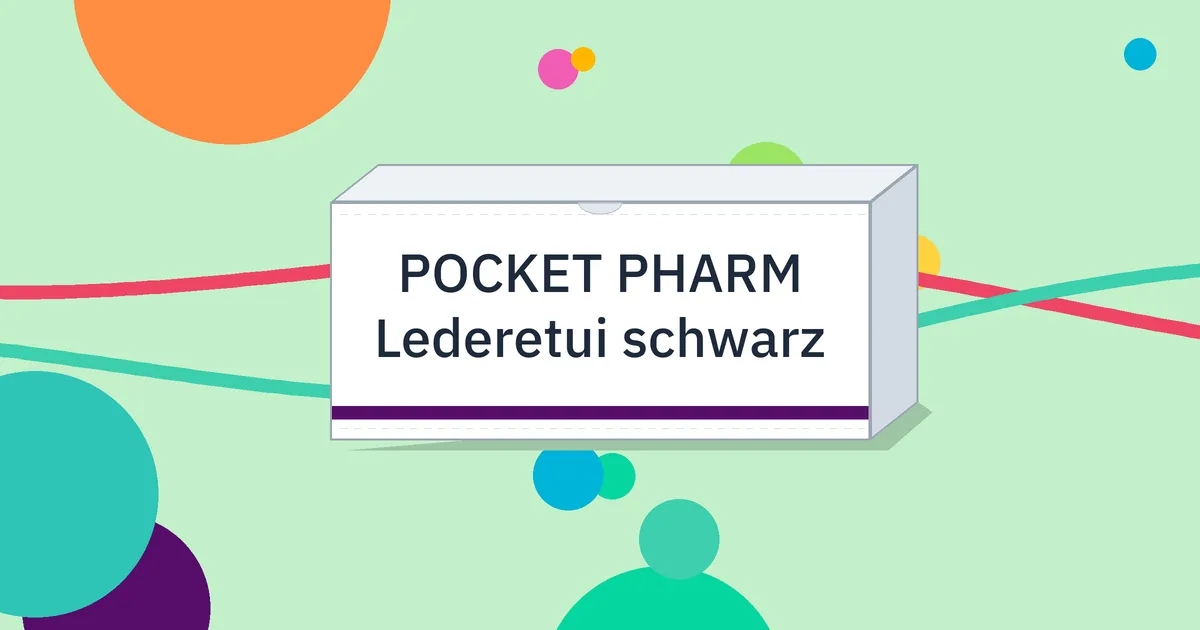 Symbolbild: Packung mit der Aufschrift POCKET PHARM Lederetui schwarz (PZN 01455671) – Verfügbarkeit und Bezug in Apotheken in Frankfurt am Main