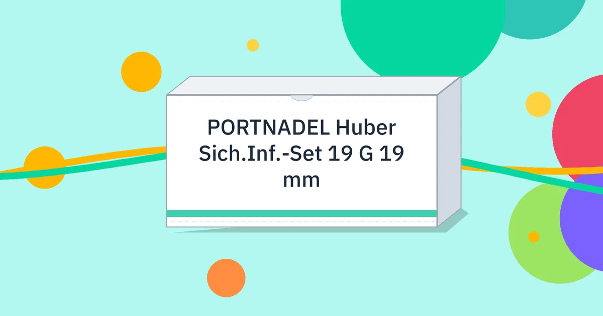 Symbolbild: Packung mit der Aufschrift PORTNADEL Huber Sich.Inf.-Set 19 G 19 mm (PZN 16037198) – Verfügbarkeit und Bezug in Apotheken in Frankfurt am Main
