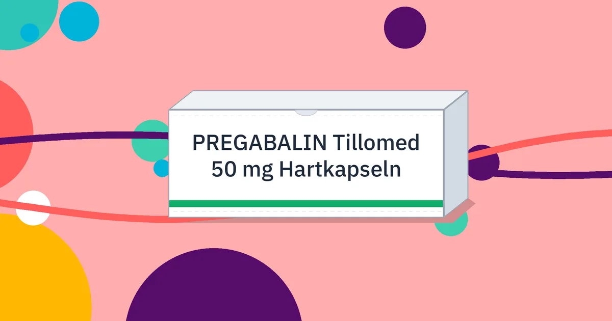 Symbolbild: Packung mit der Aufschrift PREGABALIN Tillomed 50 mg Hartkapseln (PZN 16382512) – Verfügbarkeit und Bezug in Apotheken in Frankfurt am Main