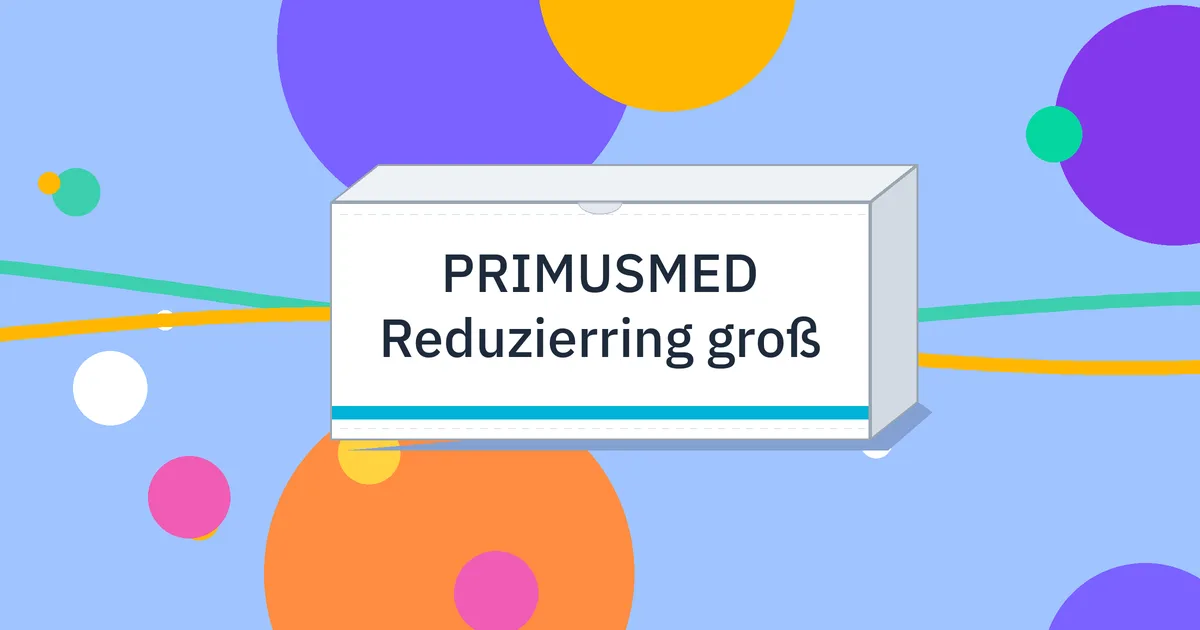 Symbolbild: Packung mit der Aufschrift PRIMUSMED Reduzierring groß (PZN 08855304) – Verfügbarkeit und Bezug in Apotheken in Frankfurt am Main