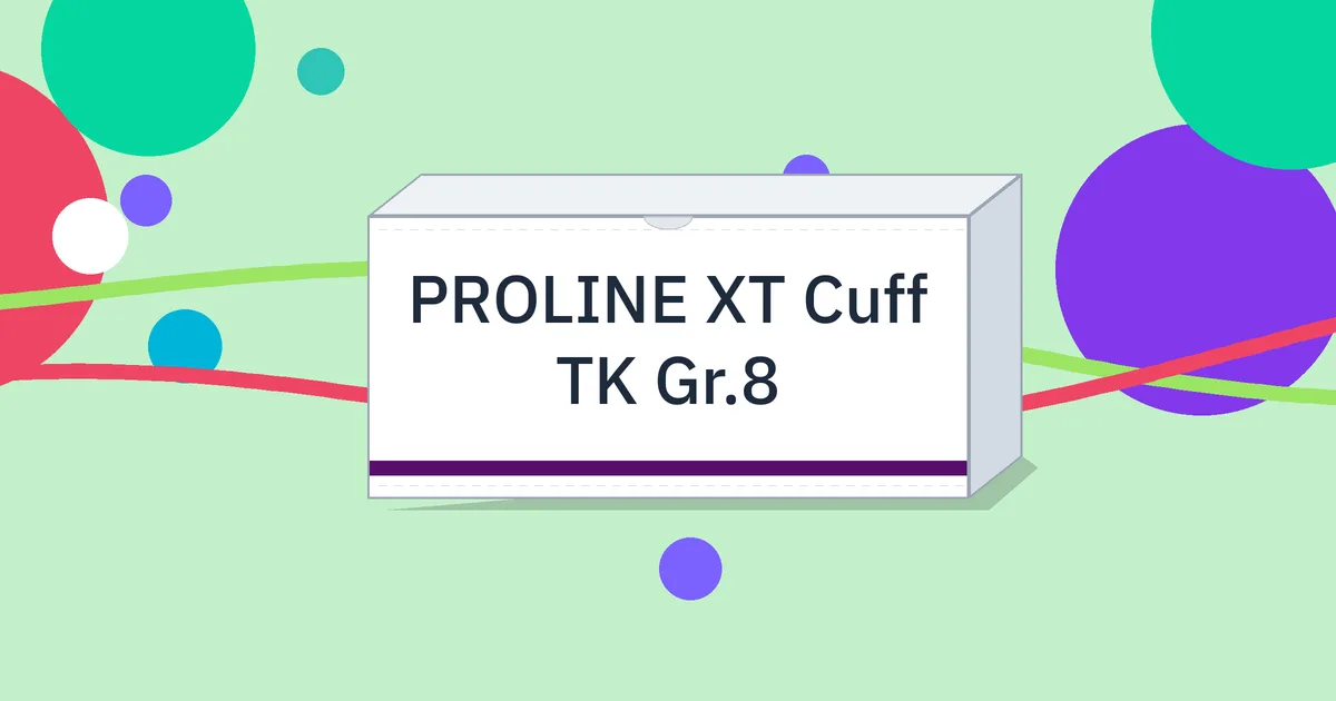 Symbolbild: Packung mit der Aufschrift PROLINE XT Cuff TK Gr.8 (PZN 17599892) – Verfügbarkeit und Bezug in Apotheken in Frankfurt am Main
