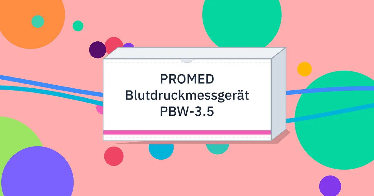 Symbolbild: Packung mit der Aufschrift PROMED Blutdruckmessgerät PBW-3.5 (PZN 14400140) – Verfügbarkeit und Bezug in Apotheken in Frankfurt am Main