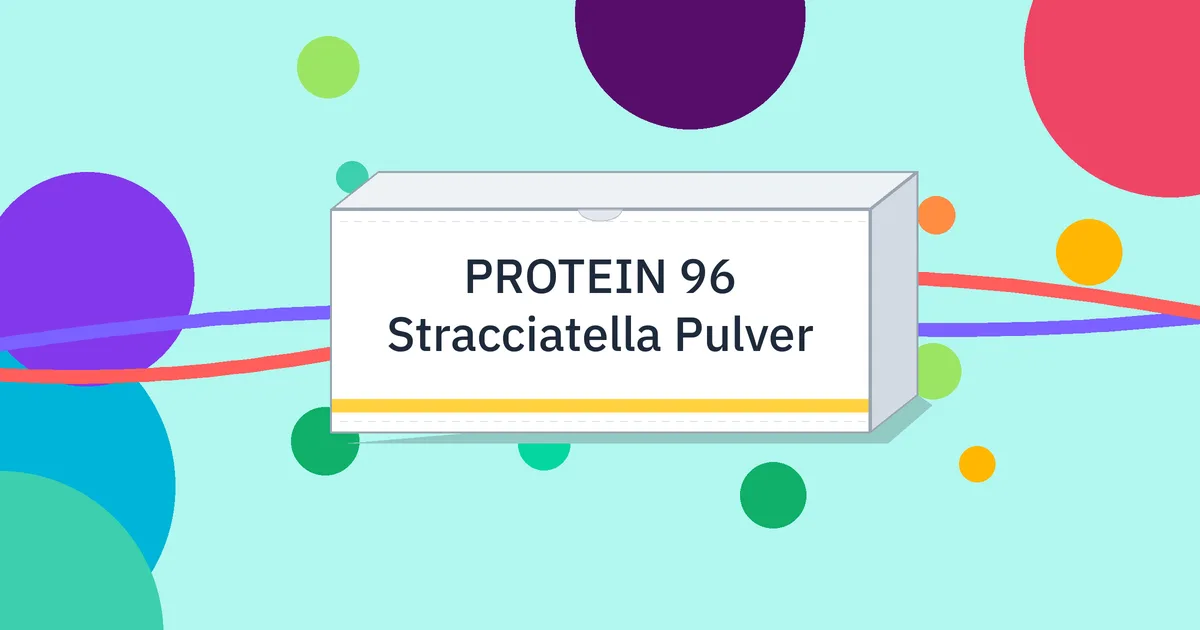 Symbolbild: Packung mit der Aufschrift PROTEIN 96 Stracciatella Pulver (PZN 10534286) – Verfügbarkeit und Bezug in Apotheken in Frankfurt am Main