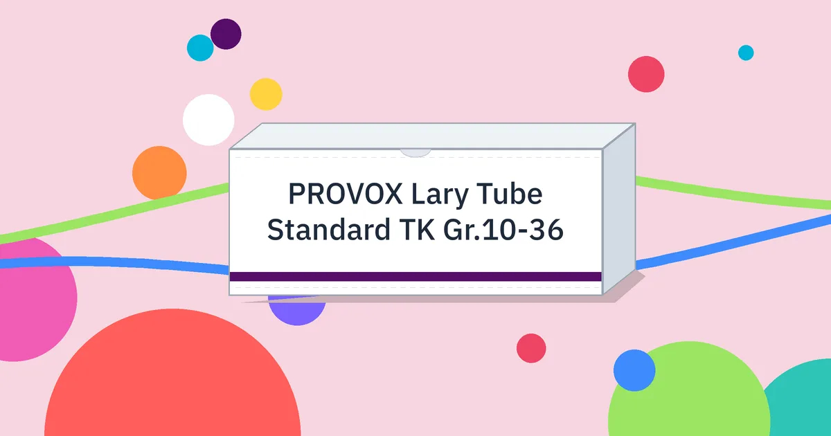 Symbolbild: Packung mit der Aufschrift PROVOX Lary Tube Standard TK Gr.10-36 (PZN 02398840) – Verfügbarkeit und Bezug in Apotheken in Frankfurt am Main