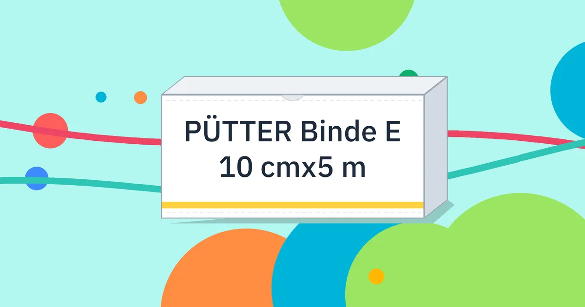 Symbolbild: Packung mit der Aufschrift PÜTTER Binde E 10 cmx5 m (PZN 20193372) – Verfügbarkeit und Bezug in Apotheken in Frankfurt am Main