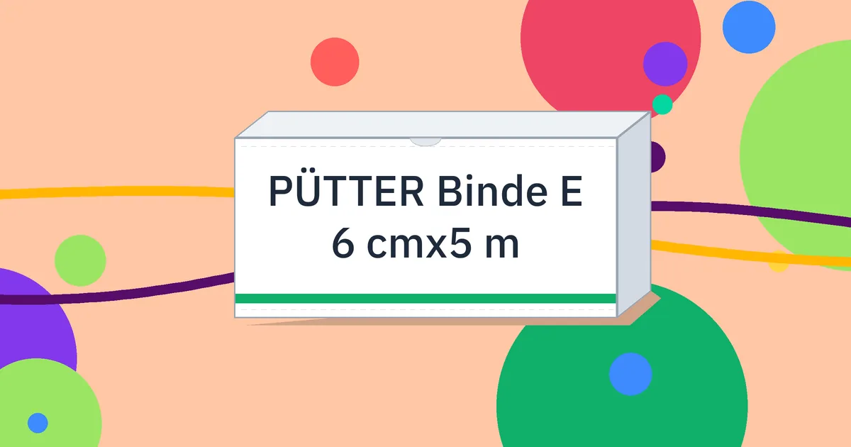 Symbolbild: Packung mit der Aufschrift PÜTTER Binde E 6 cmx5 m (PZN 20193449) – Verfügbarkeit und Bezug in Apotheken in Frankfurt am Main