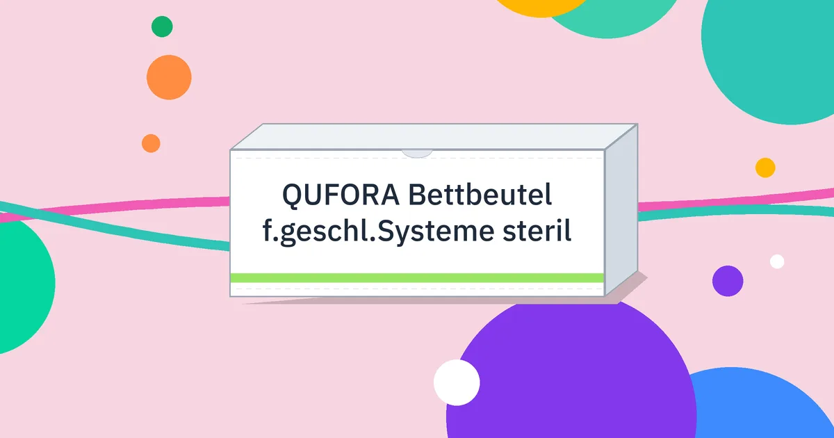 Symbolbild: Packung mit der Aufschrift QUFORA Bettbeutel f.geschl.Systeme steril (PZN 02291183) – Verfügbarkeit und Bezug in Apotheken in Frankfurt am Main