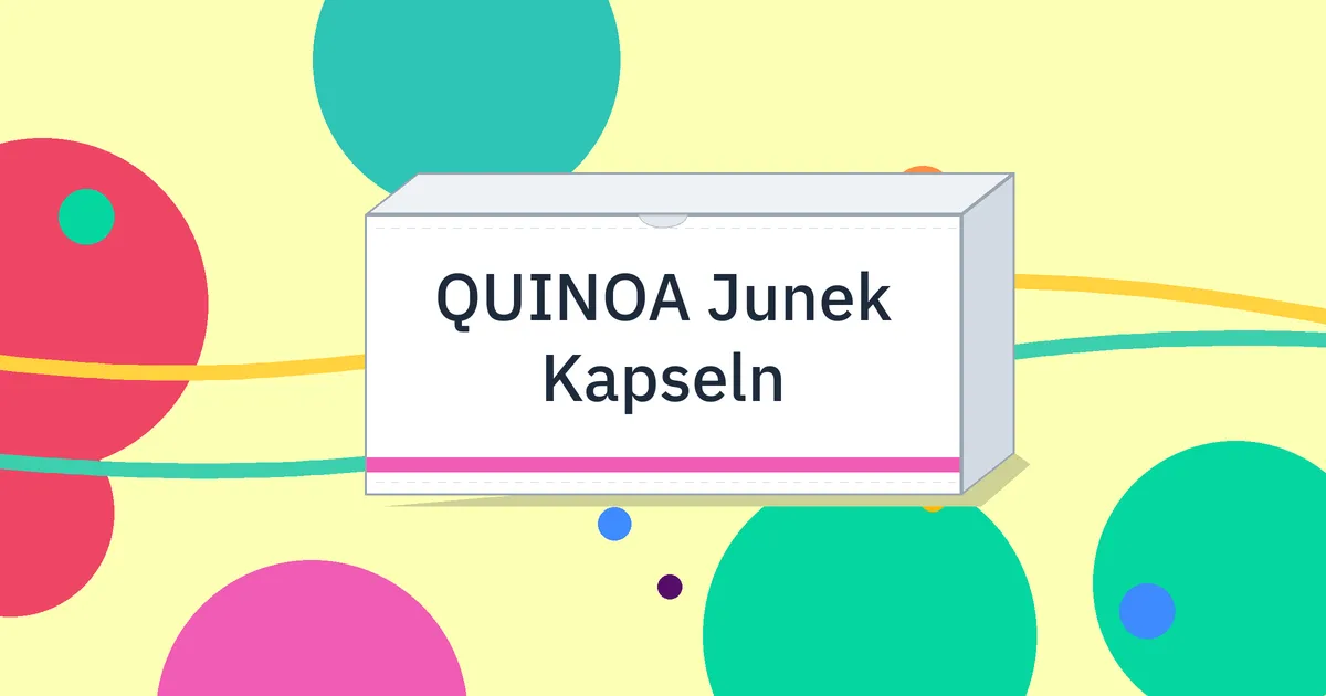 Symbolbild: Packung mit der Aufschrift QUINOA Junek Kapseln (PZN 00998317) – Verfügbarkeit und Bezug in Apotheken in Frankfurt am Main