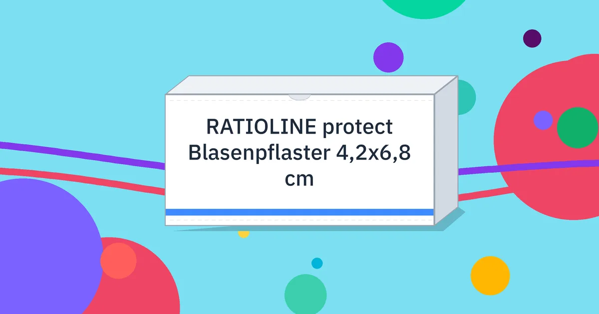 Symbolbild: Packung mit der Aufschrift RATIOLINE protect Blasenpflaster 4,2x6,8 cm (PZN 16389572) – Verfügbarkeit und Bezug in Apotheken in Frankfurt am Main