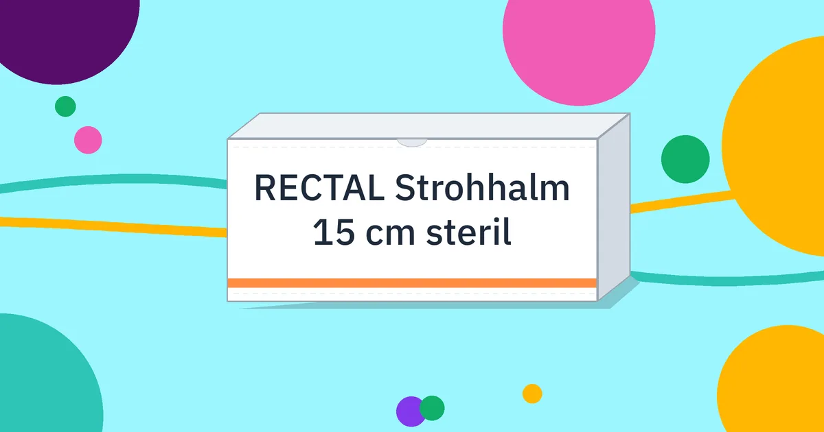 Symbolbild: Packung mit der Aufschrift RECTAL Strohhalm 15 cm steril (PZN 13230612) – Verfügbarkeit und Bezug in Apotheken in Frankfurt am Main