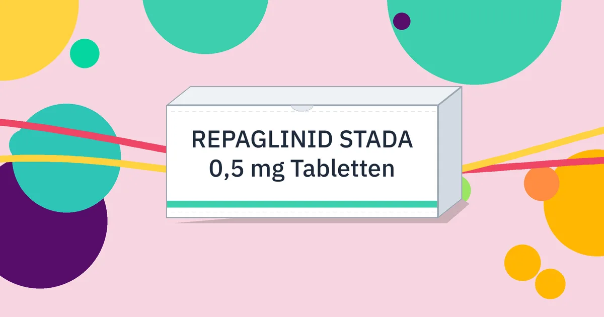 Symbolbild: Packung mit der Aufschrift REPAGLINID STADA 0,5 mg Tabletten (PZN 05466200) – Verfügbarkeit und Bezug in Apotheken in Frankfurt am Main