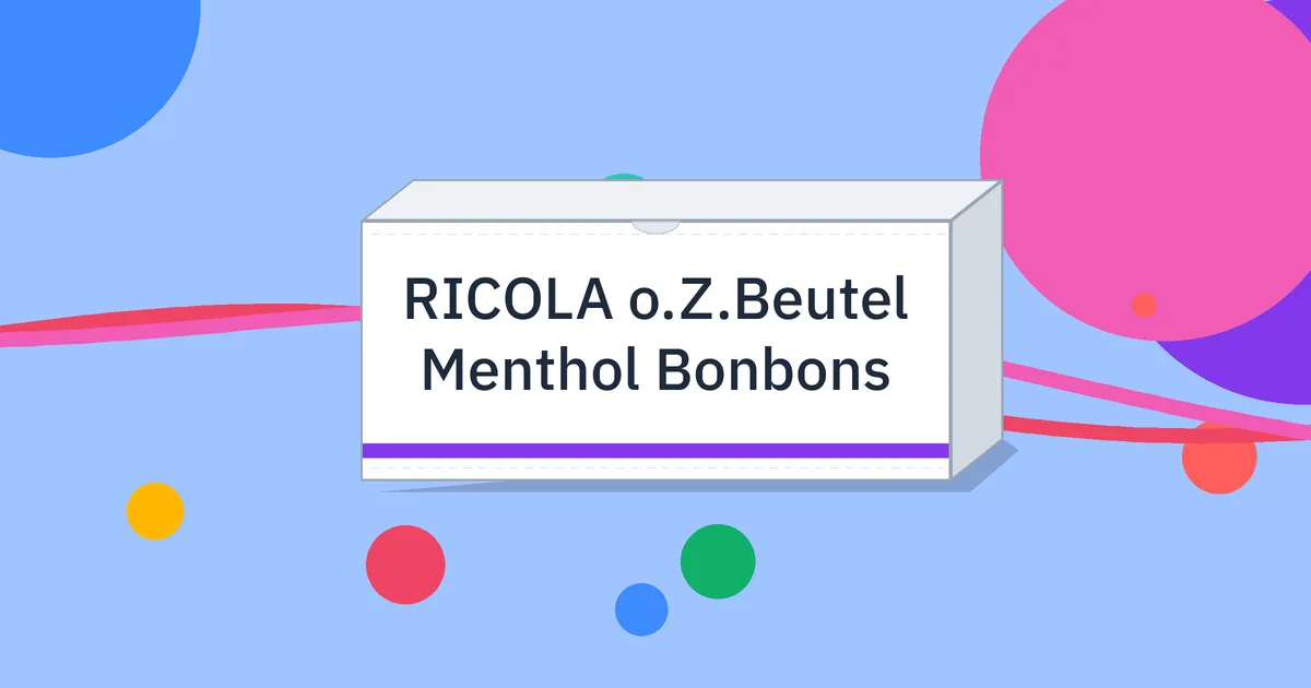 Symbolbild: Packung mit der Aufschrift RICOLA o.Z.Beutel Menthol Bonbons (PZN 01557874) – Verfügbarkeit und Bezug in Apotheken in Frankfurt am Main