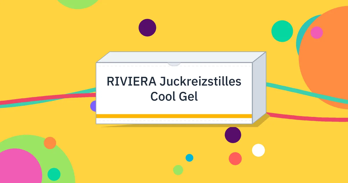 Symbolbild: Packung mit der Aufschrift RIVIERA Juckreizstilles Cool Gel (PZN 19302790) – Verfügbarkeit und Bezug in Apotheken in Frankfurt am Main