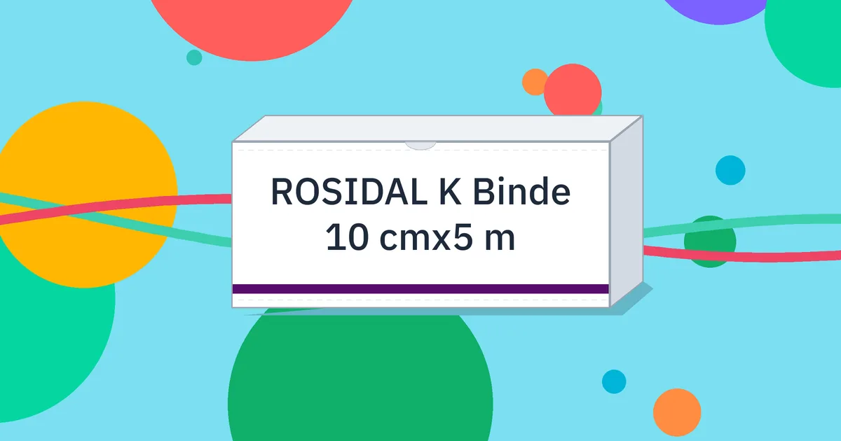 Symbolbild: Packung mit der Aufschrift ROSIDAL K Binde 10 cmx5 m (PZN 20609051) – Verfügbarkeit und Bezug in Apotheken in Frankfurt am Main