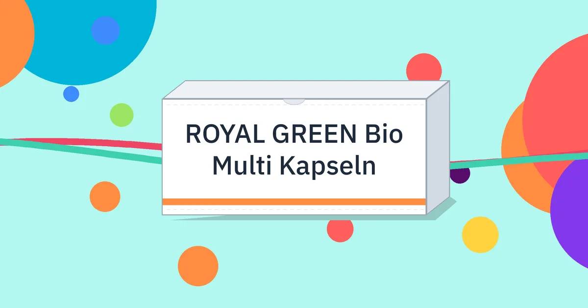 Symbolbild: Packung mit der Aufschrift ROYAL GREEN Bio Multi Kapseln (PZN 20175693) – Verfügbarkeit und Bezug in Apotheken in Frankfurt am Main