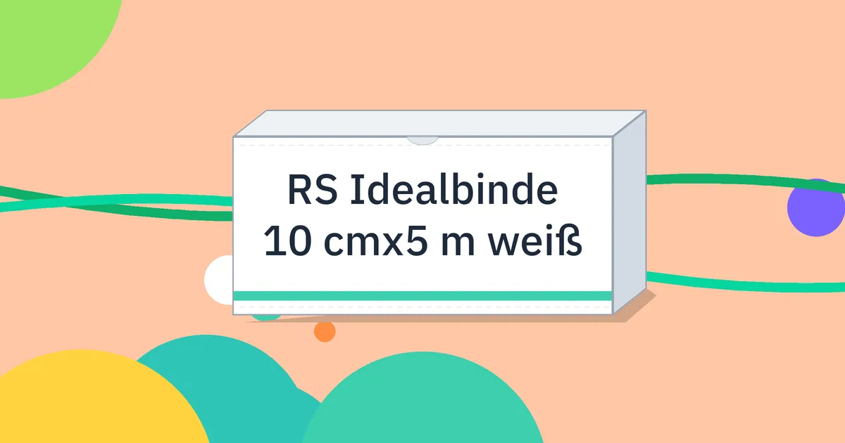 Symbolbild: Packung mit der Aufschrift RS Idealbinde 10 cmx5 m weiß (PZN 02954531) – Verfügbarkeit und Bezug in Apotheken in Frankfurt am Main