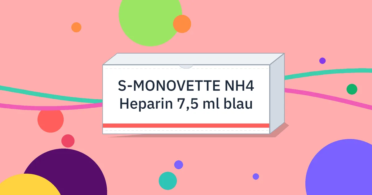 Symbolbild: Packung mit der Aufschrift S-MONOVETTE NH4 Heparin 7,5 ml blau (PZN 10260021) – Verfügbarkeit und Bezug in Apotheken in Frankfurt am Main