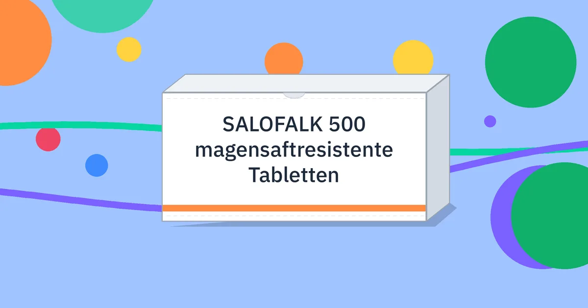 Symbolbild: Packung mit der Aufschrift SALOFALK 500 magensaftresistente Tabletten (PZN 03640094) – Verfügbarkeit und Bezug in Apotheken in Frankfurt am Main
