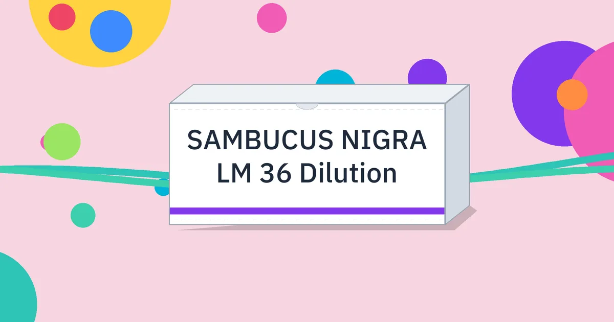 Symbolbild: Packung mit der Aufschrift SAMBUCUS NIGRA LM 36 Dilution (PZN 13181463) – Verfügbarkeit und Bezug in Apotheken in Frankfurt am Main