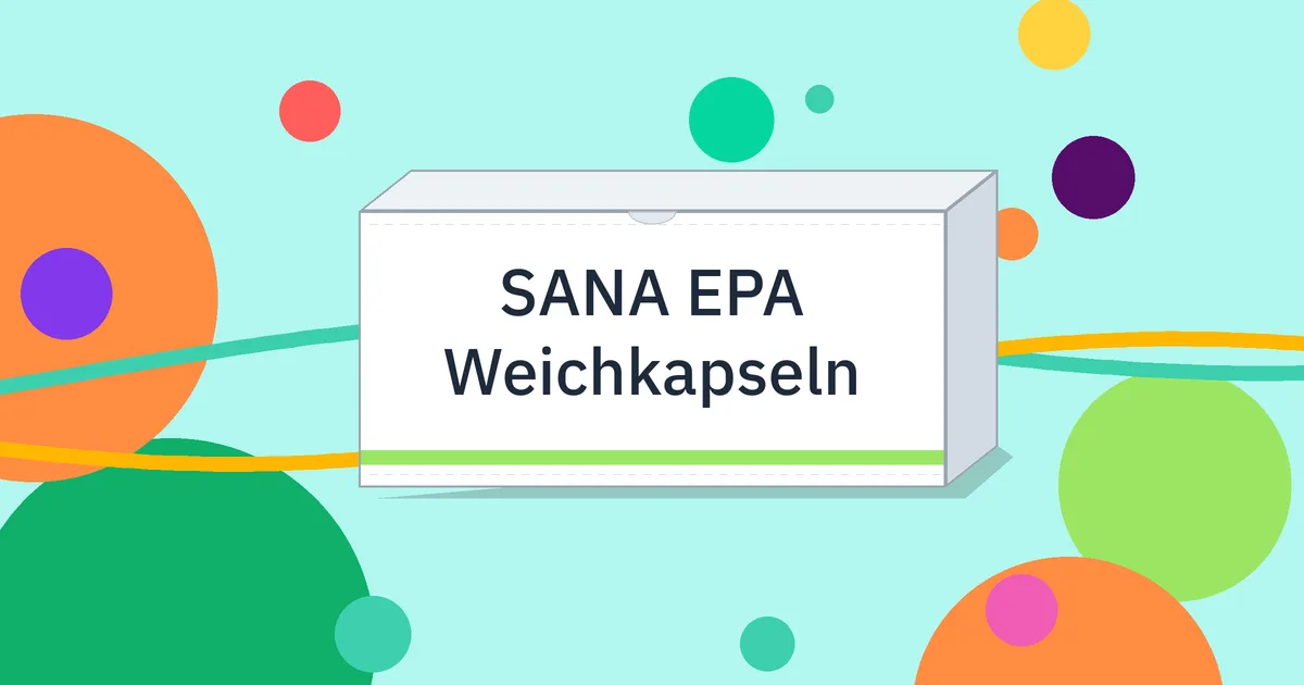 Symbolbild: Packung mit der Aufschrift SANA EPA Weichkapseln (PZN 12871473) – Verfügbarkeit und Bezug in Apotheken in Frankfurt am Main