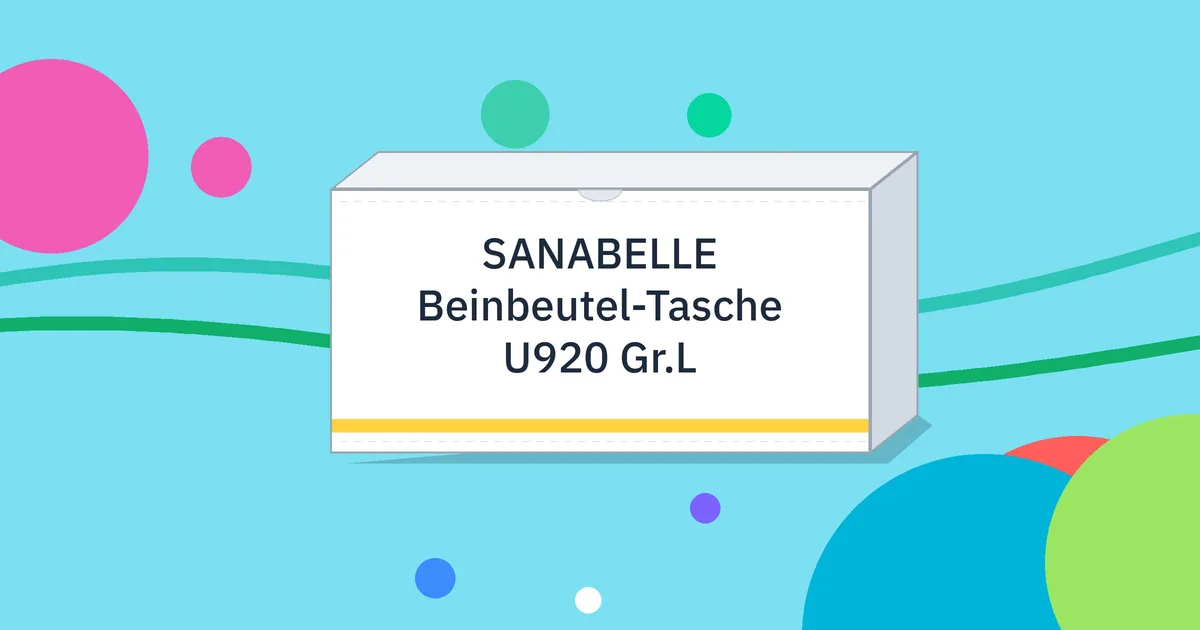 Symbolbild: Packung mit der Aufschrift SANABELLE Beinbeutel-Tasche U920 Gr.L (PZN 10069553) – Verfügbarkeit und Bezug in Apotheken in Frankfurt am Main