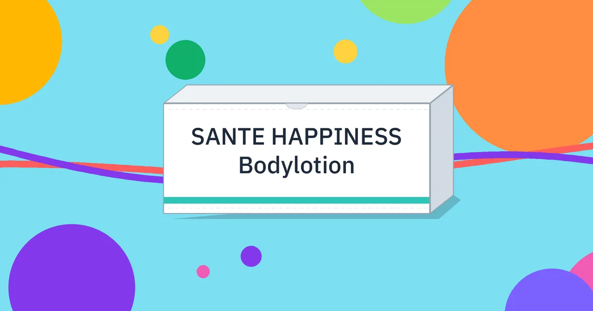 Symbolbild: Packung mit der Aufschrift SANTE HAPPINESS Bodylotion (PZN 19419279) – Verfügbarkeit und Bezug in Apotheken in Frankfurt am Main