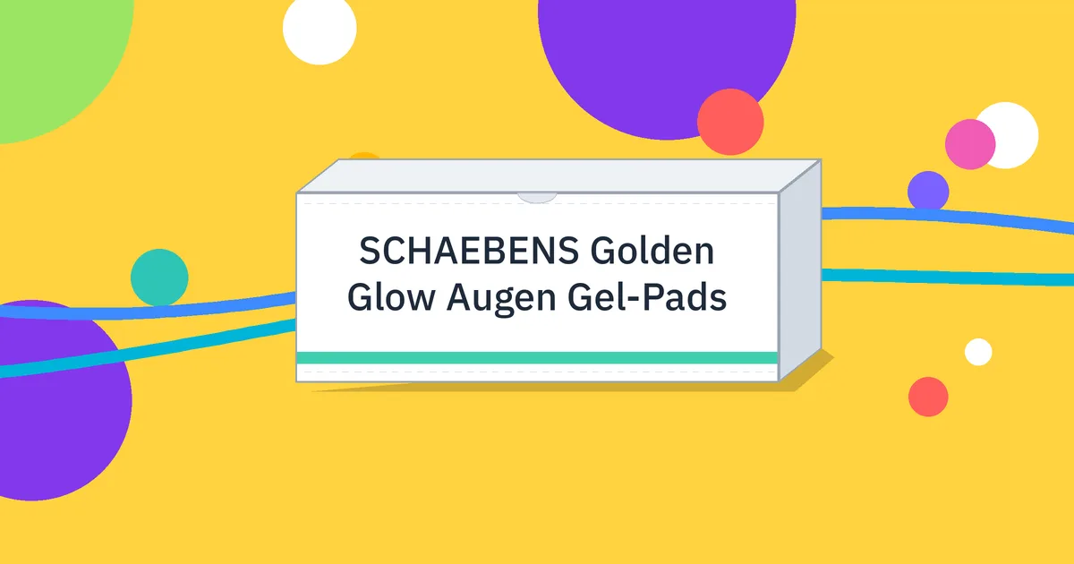 Symbolbild: Packung mit der Aufschrift SCHAEBENS Golden Glow Augen Gel-Pads (PZN 18750500) – Verfügbarkeit und Bezug in Apotheken in Frankfurt am Main