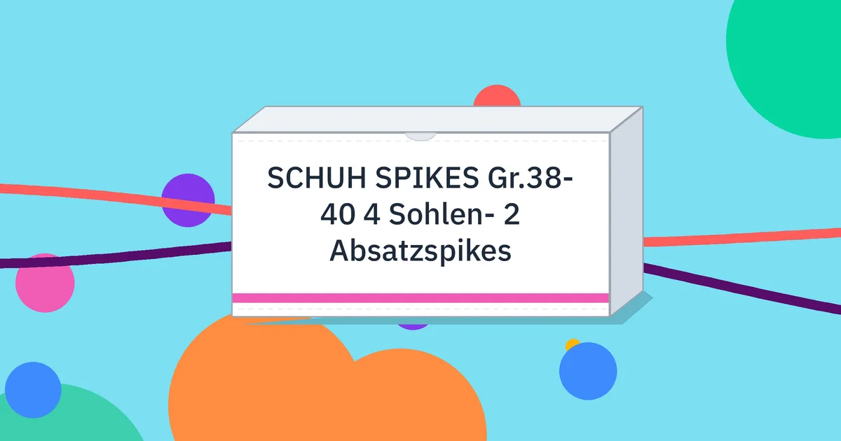 Symbolbild: Packung mit der Aufschrift SCHUH SPIKES Gr.38-40 4 Sohlen- 2 Absatzspikes (PZN 09527654) – Verfügbarkeit und Bezug in Apotheken in Frankfurt am Main