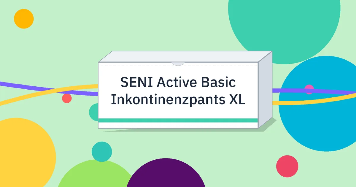 Symbolbild: Packung mit der Aufschrift SENI Active Basic Inkontinenzpants XL (PZN 17400092) – Verfügbarkeit und Bezug in Apotheken in Frankfurt am Main