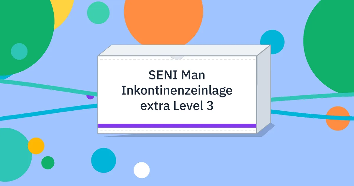 Symbolbild: Packung mit der Aufschrift SENI Man Inkontinenzeinlage extra Level 3 (PZN 18271018) – Verfügbarkeit und Bezug in Apotheken in Frankfurt am Main