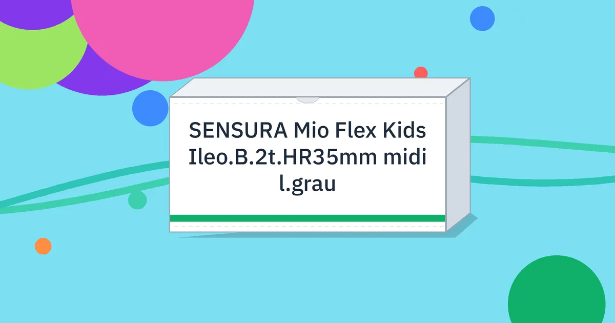 Symbolbild: Packung mit der Aufschrift SENSURA Mio Flex Kids Ileo.B.2t.HR35mm midi l.grau (PZN 15410761) – Verfügbarkeit und Bezug in Apotheken in Frankfurt am Main