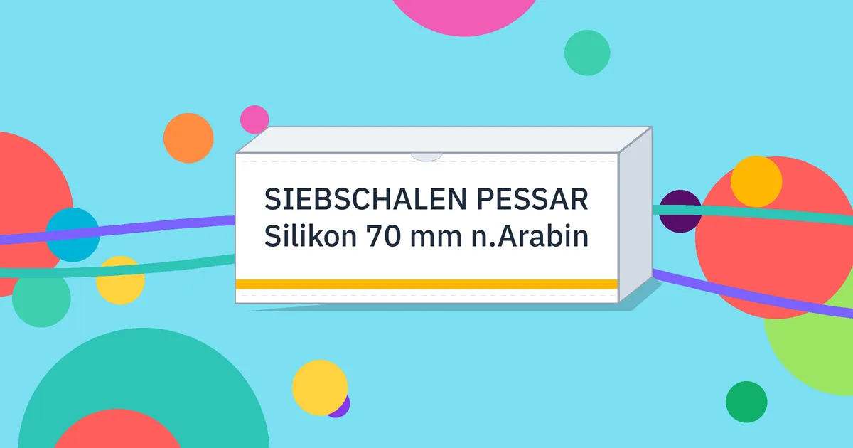 Symbolbild: Packung mit der Aufschrift SIEBSCHALEN PESSAR Silikon 70 mm n.Arabin (PZN 00242022) – Verfügbarkeit und Bezug in Apotheken in Frankfurt am Main