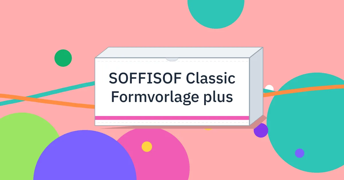 Symbolbild: Packung mit der Aufschrift SOFFISOF Classic Formvorlage plus (PZN 12566014) – Verfügbarkeit und Bezug in Apotheken in Frankfurt am Main