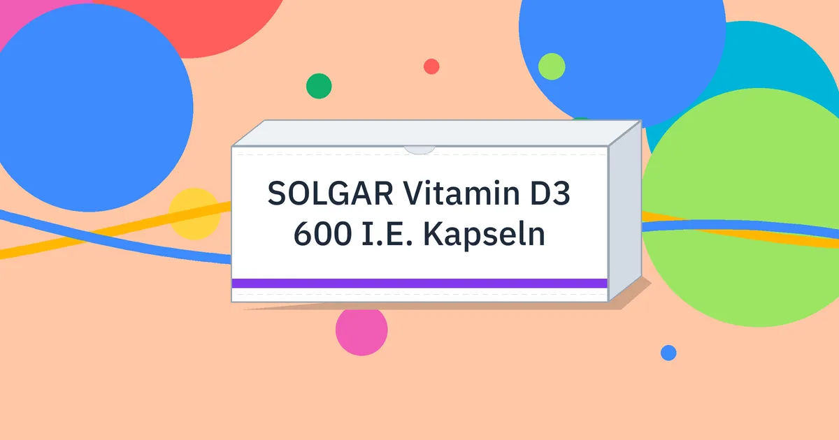 Symbolbild: Packung mit der Aufschrift SOLGAR Vitamin D3 600 I.E. Kapseln (PZN 18814772) – Verfügbarkeit und Bezug in Apotheken in Frankfurt am Main
