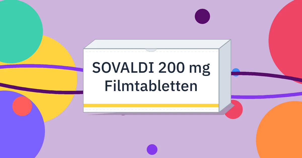 Symbolbild: Packung mit der Aufschrift SOVALDI 200 mg Filmtabletten (PZN 16398737) – Verfügbarkeit und Bezug in Apotheken in Frankfurt am Main