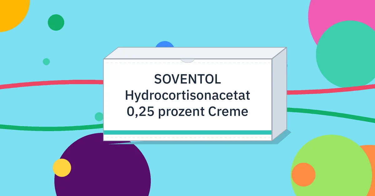 Symbolbild: Packung mit der Aufschrift SOVENTOL Hydrocortisonacetat 0,25 prozent Creme (PZN 10714396) – Verfügbarkeit und Bezug in Apotheken in Frankfurt am Main