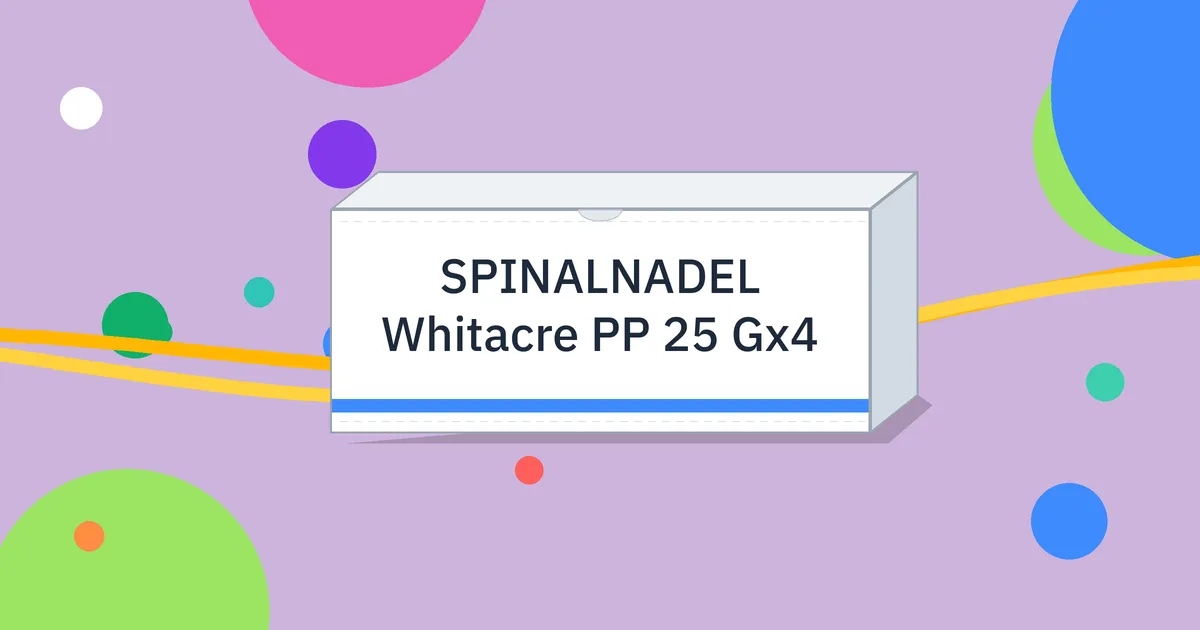 Symbolbild: Packung mit der Aufschrift SPINALNADEL Whitacre PP 25 Gx4 (PZN 09276614) – Verfügbarkeit und Bezug in Apotheken in Frankfurt am Main