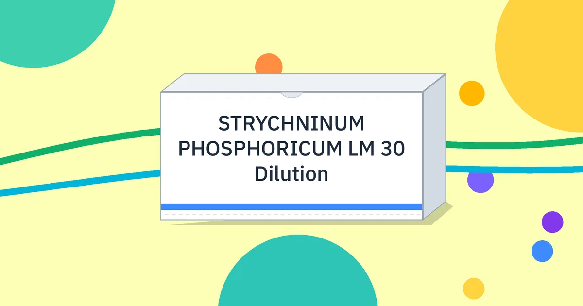 Symbolbild: Packung mit der Aufschrift STRYCHNINUM PHOSPHORICUM LM 30 Dilution (PZN 13207406) – Verfügbarkeit und Bezug in Apotheken in Frankfurt am Main