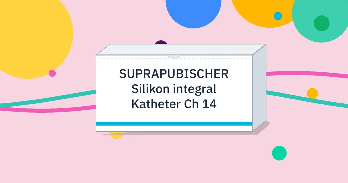 Symbolbild: Packung mit der Aufschrift SUPRAPUBISCHER Silikon integral Katheter Ch 14 (PZN 13163382) – Verfügbarkeit und Bezug in Apotheken in Frankfurt am Main