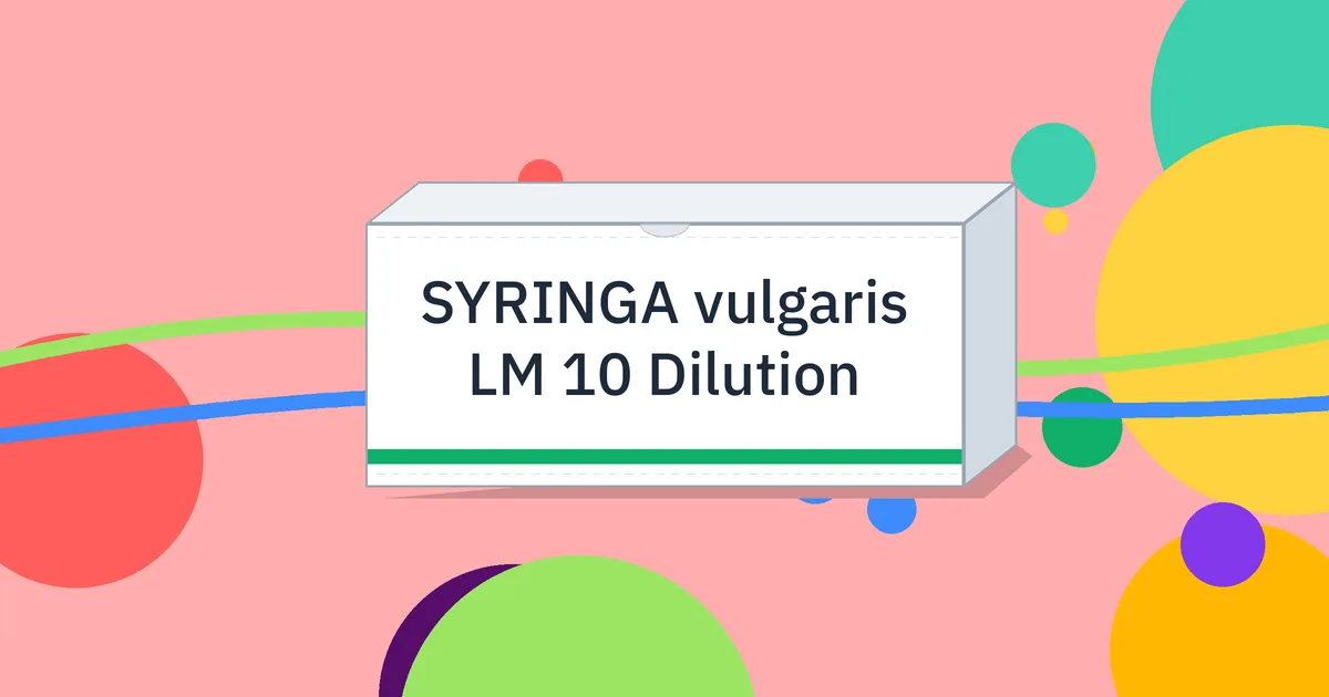Symbolbild: Packung mit der Aufschrift SYRINGA vulgaris LM 10 Dilution (PZN 13685413) – Verfügbarkeit und Bezug in Apotheken in Frankfurt am Main