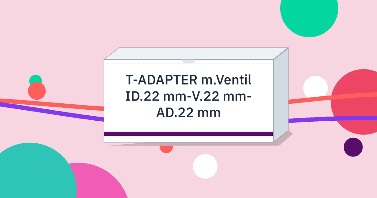 Symbolbild: Packung mit der Aufschrift T-ADAPTER m.Ventil ID.22 mm-V.22 mm-AD.22 mm (PZN 17432086) – Verfügbarkeit und Bezug in Apotheken in Frankfurt am Main