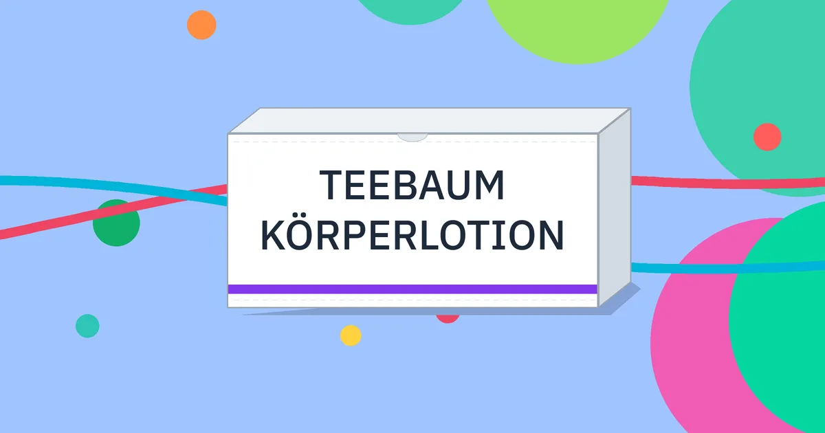 Symbolbild: Packung mit der Aufschrift TEEBAUM KÖRPERLOTION (PZN 06613502) – Verfügbarkeit und Bezug in Apotheken in Frankfurt am Main