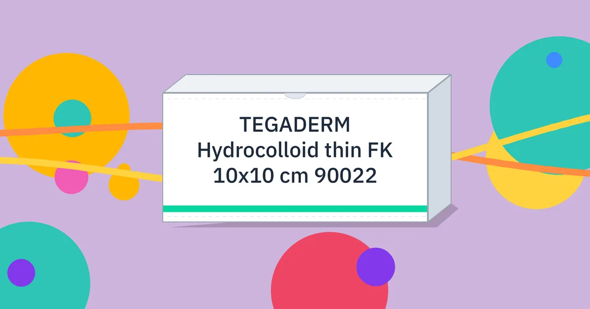 Symbolbild: Packung mit der Aufschrift TEGADERM Hydrocolloid thin FK 10x10 cm 90022 (PZN 06917509) – Verfügbarkeit und Bezug in Apotheken in Frankfurt am Main