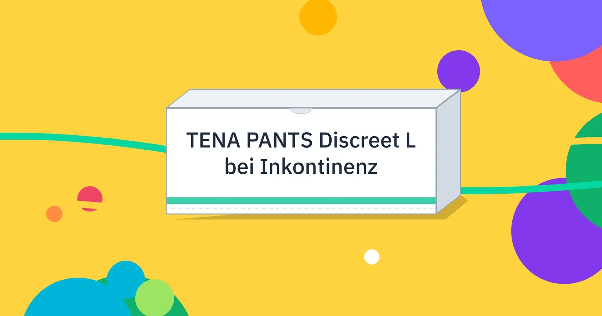 Symbolbild: Packung mit der Aufschrift TENA PANTS Discreet L bei Inkontinenz (PZN 01866894) – Verfügbarkeit und Bezug in Apotheken in Frankfurt am Main