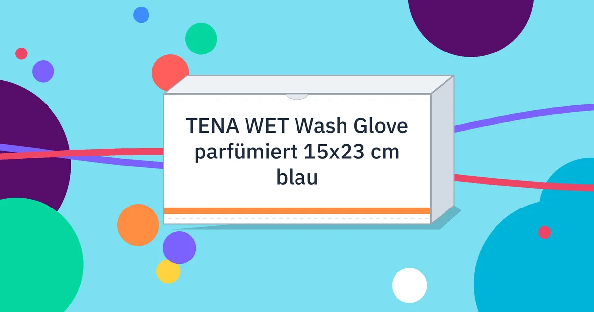 Symbolbild: Packung mit der Aufschrift TENA WET Wash Glove parfümiert 15x23 cm blau (PZN 10061416) – Verfügbarkeit und Bezug in Apotheken in Frankfurt am Main