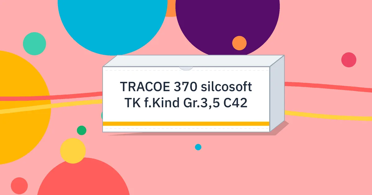 Symbolbild: Packung mit der Aufschrift TRACOE 370 silcosoft TK f.Kind Gr.3,5 C42 (PZN 14314305) – Verfügbarkeit und Bezug in Apotheken in Frankfurt am Main