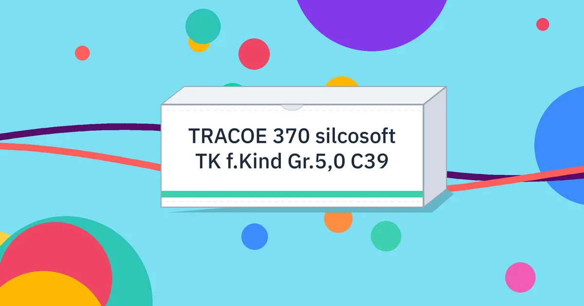 Symbolbild: Packung mit der Aufschrift TRACOE 370 silcosoft TK f.Kind Gr.5,0 C39 (PZN 14314647) – Verfügbarkeit und Bezug in Apotheken in Frankfurt am Main