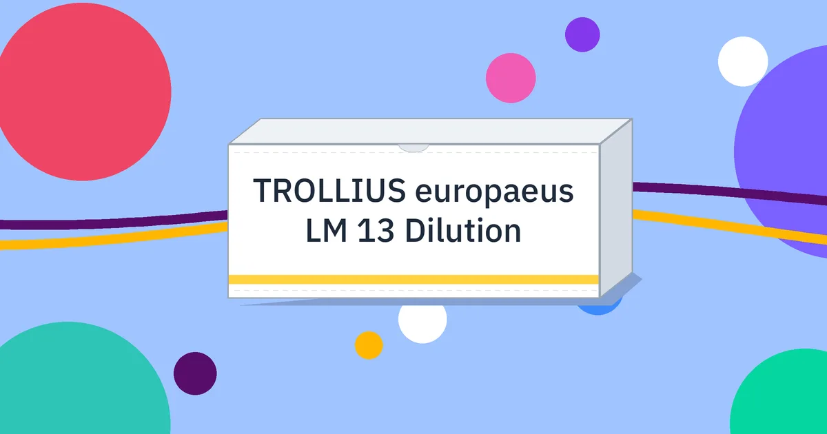 Symbolbild: Packung mit der Aufschrift TROLLIUS europaeus LM 13 Dilution (PZN 13252542) – Verfügbarkeit und Bezug in Apotheken in Frankfurt am Main