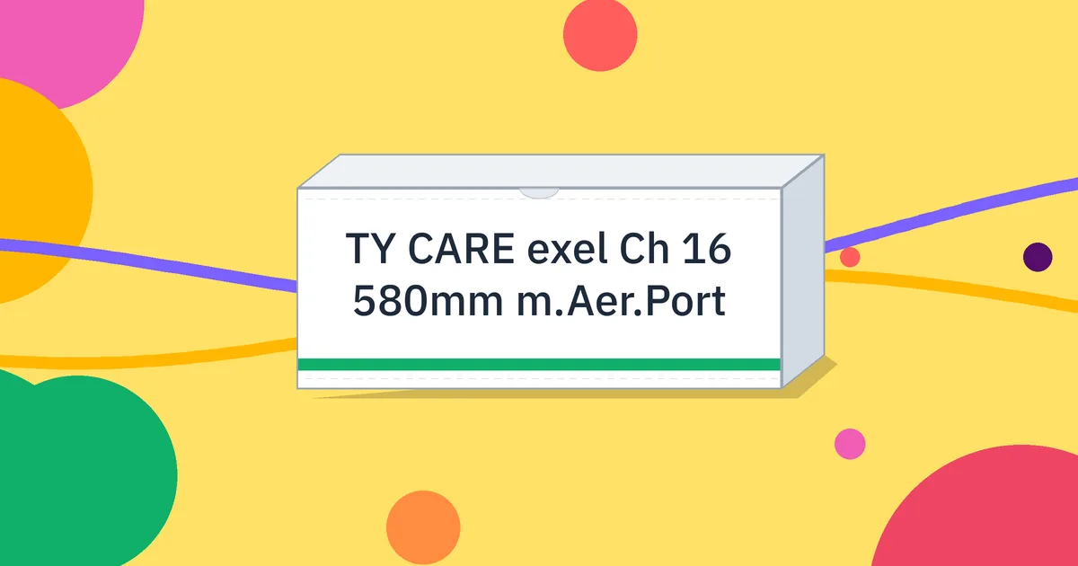 Symbolbild: Packung mit der Aufschrift TY CARE exel Ch 16 580mm m.Aer.Port (PZN 00814369) – Verfügbarkeit und Bezug in Apotheken in Frankfurt am Main